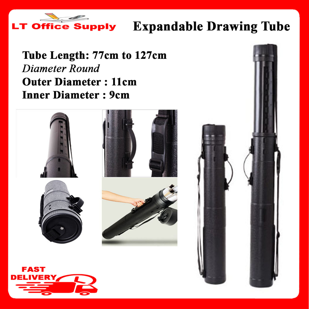 Heavy Duty Expandable Plastic drawing tube telescopic blueprint storage ...