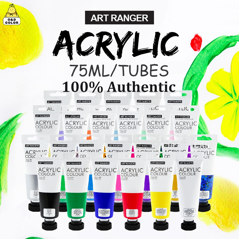 Art Ranger Acrylic Colour 75ml Regular Colors Acrylic Paint Titanium ...