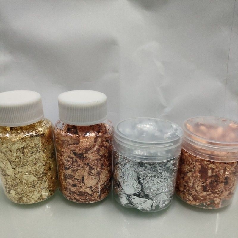 2g Edible Grade Gold/Silver/Rose Gold Leaf Schabin Flakes | Shopee Philippines
