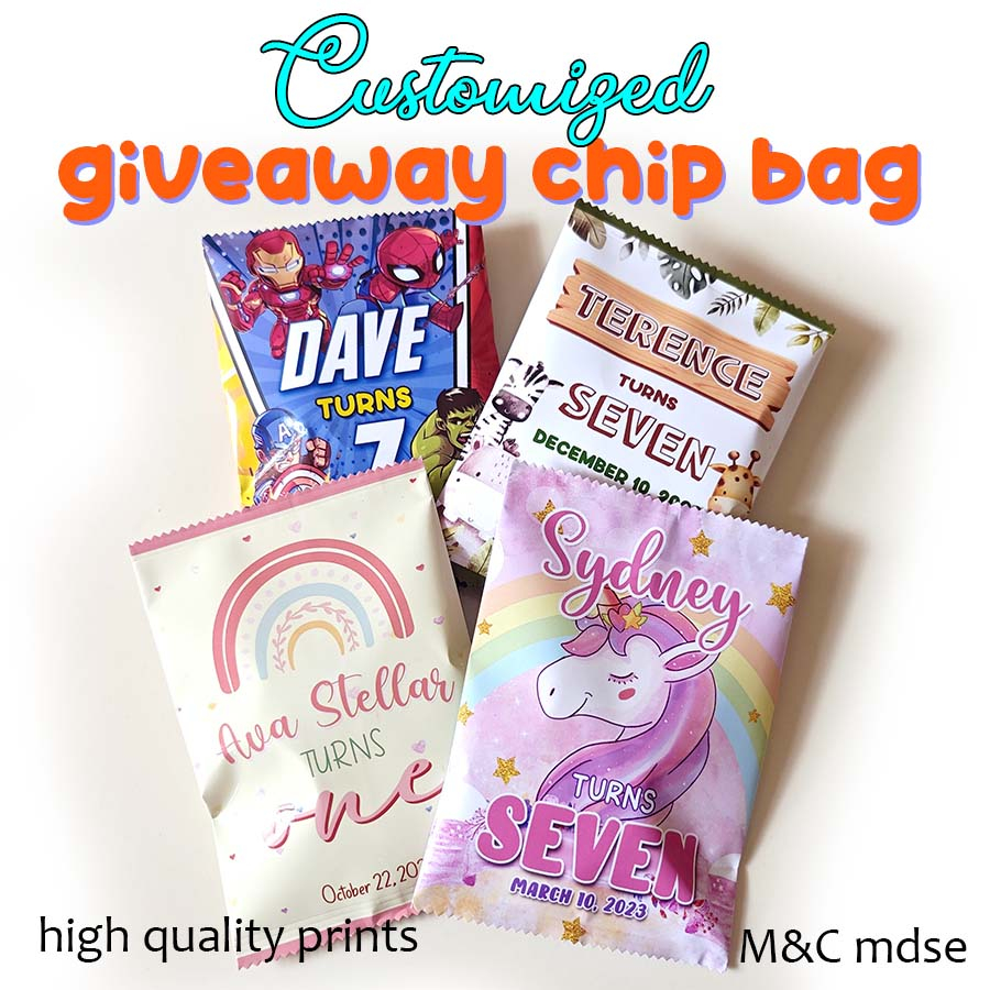 Customized Chips Bag Party Loot bag Packaging Giveaway 6PCS. | Shopee ...