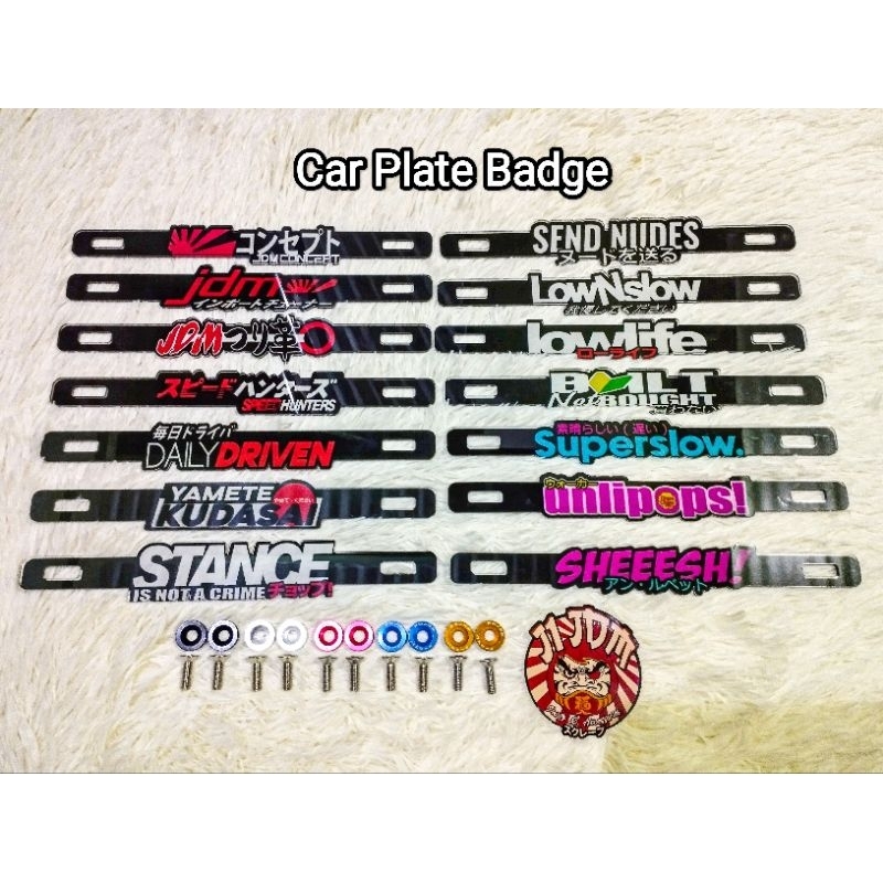 Car Plate Badge Quality Glossy Acrylic Free JDM Bolts | J1 JDM | Shopee ...