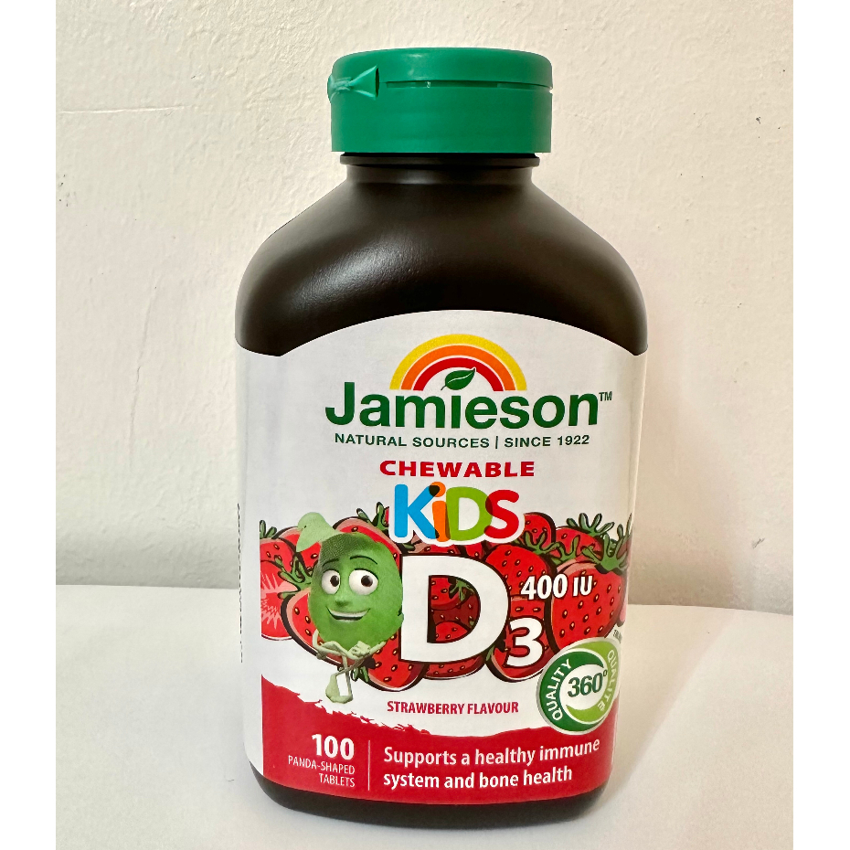 Jamieson Kids Chewable D3 Strawberry 100 Panda-Shaped/Multi with Iron ...