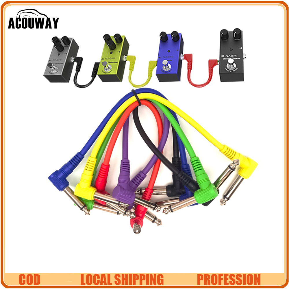 6Pcs/set Effect Pedals Patch Audio Cable Leads 6.35 Angled Plug Low ...