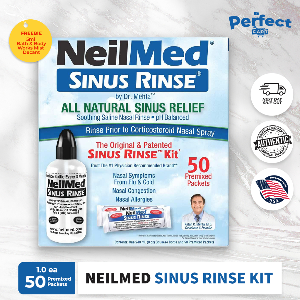 NeilMed Sinus Rinse Kit 1.0 ea (50 Premixed Packets) | Shopee Philippines