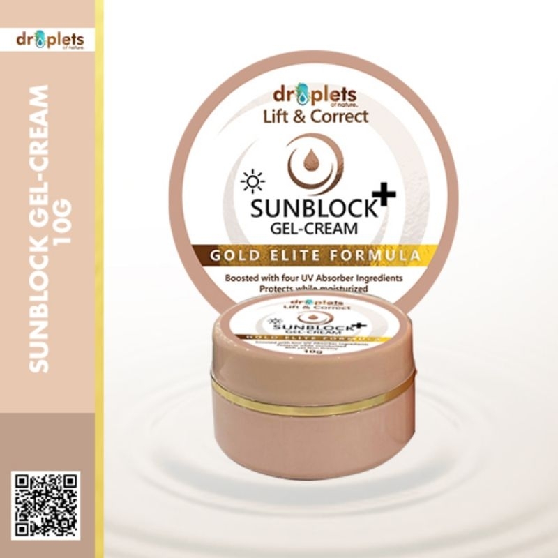 DROPLETS Sunblock Cream 10g GOLD ELITE FORMULA | Shopee Philippines