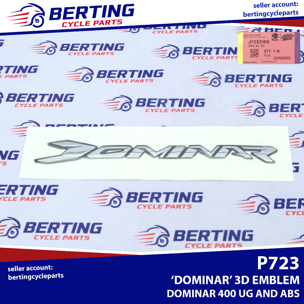 1PC 'DOMINAR' 3D EMBLEM DECAL Dominar 400 Genuine JF233198 | Shopee ...