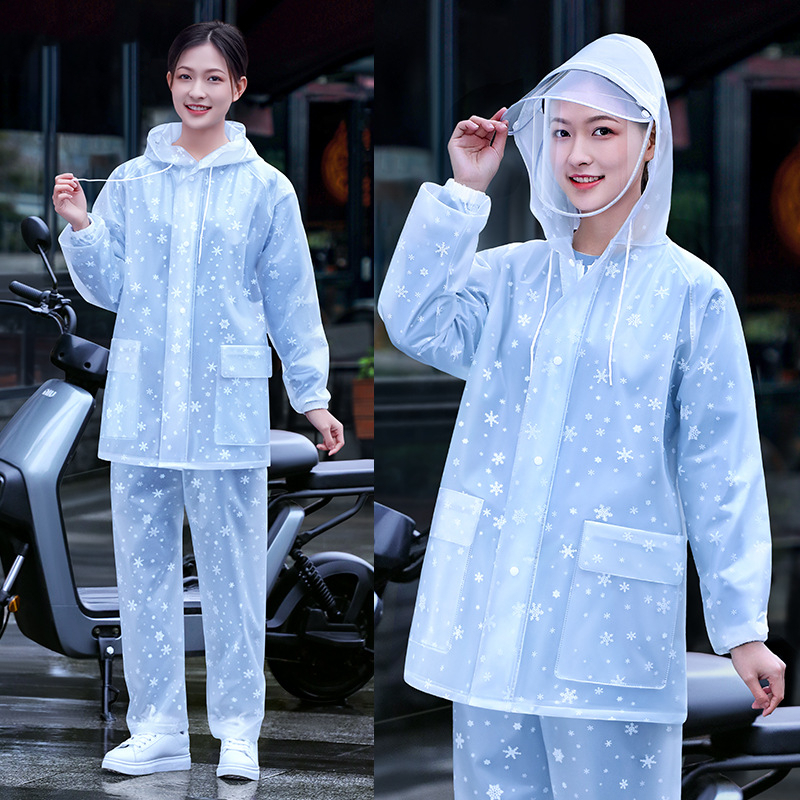 Raincoat set women's thickened adult long body rainstorm waterproof men ...