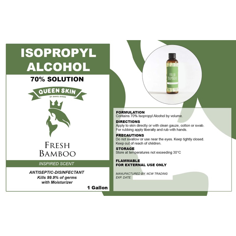 Perfume scent alcohol with moisturizer 1gallon (Fresh Bamboo) | Shopee ...