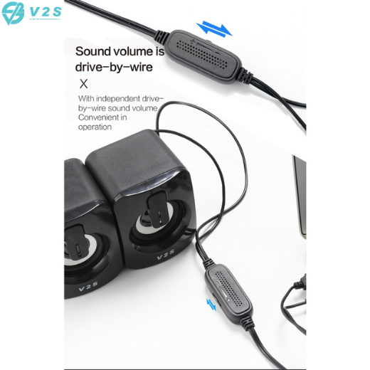 V2S S6 Wired Mini Stereo Speaker Subwoofer For Desktop Laptop High ...