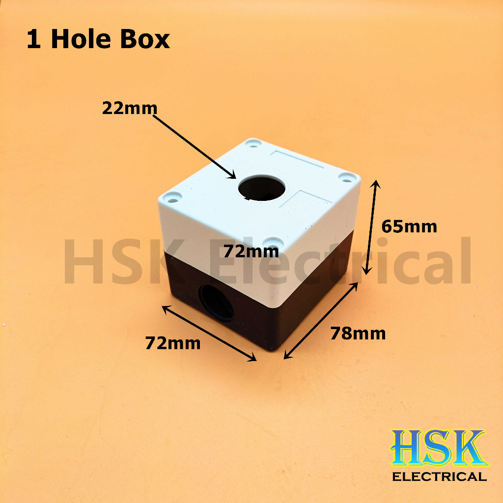 22mm Diameter Pushbutton / Switch / Buzzer / Pilot light Box 1 hole 2 ...