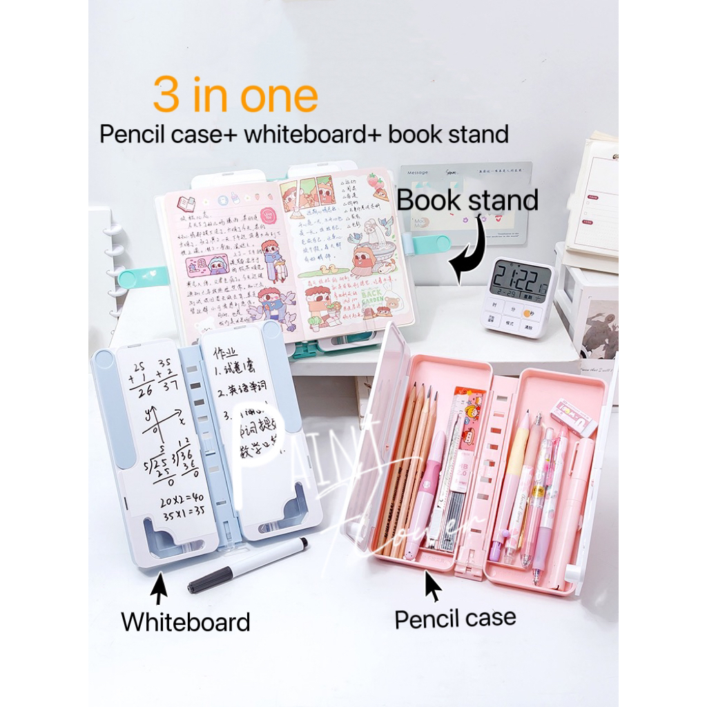 3 in one whiteboard pencil case and book stand multifunctional ...