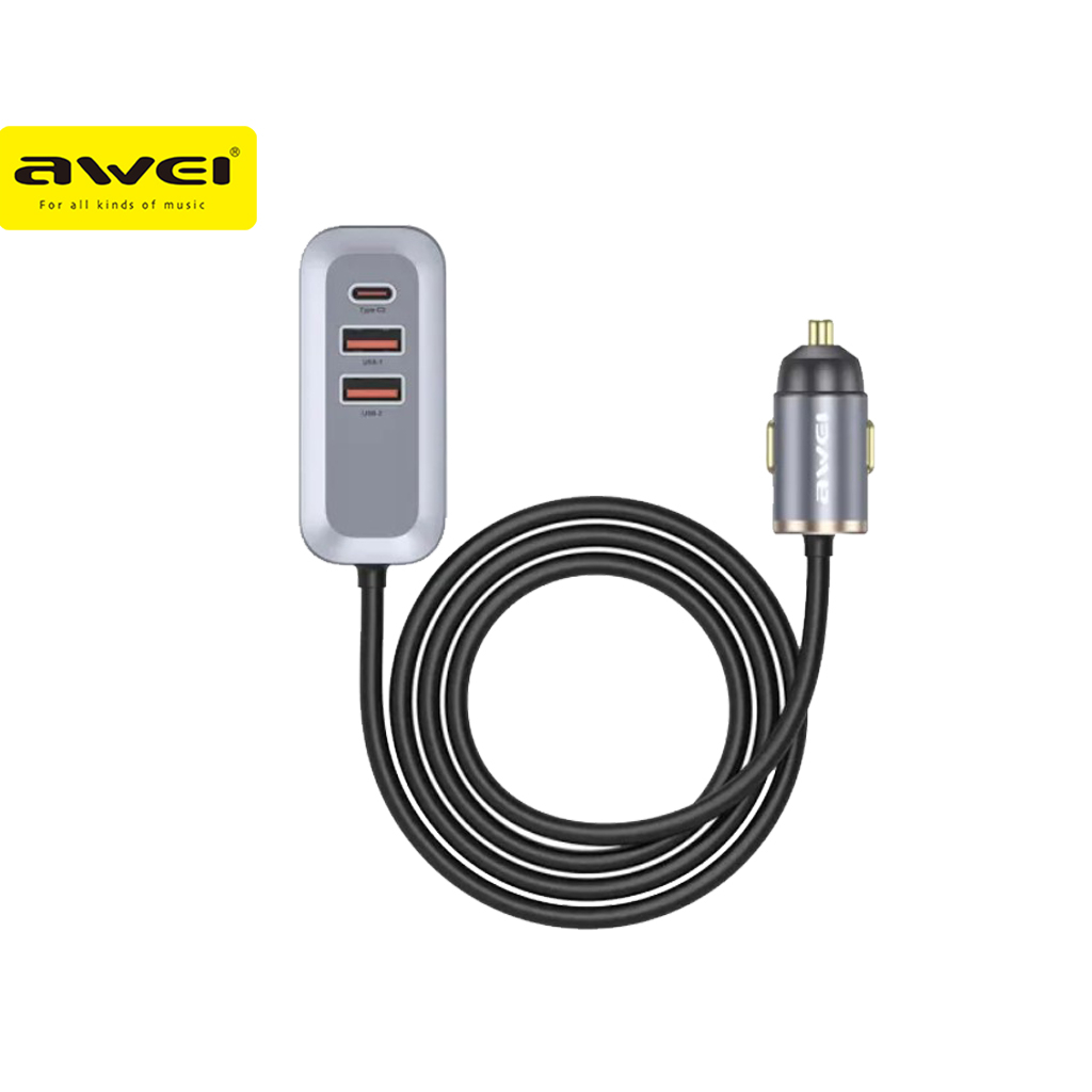Awei C-835 Dual USB and Dual Type-C Fast Charging 100W Quick Charge Car ...