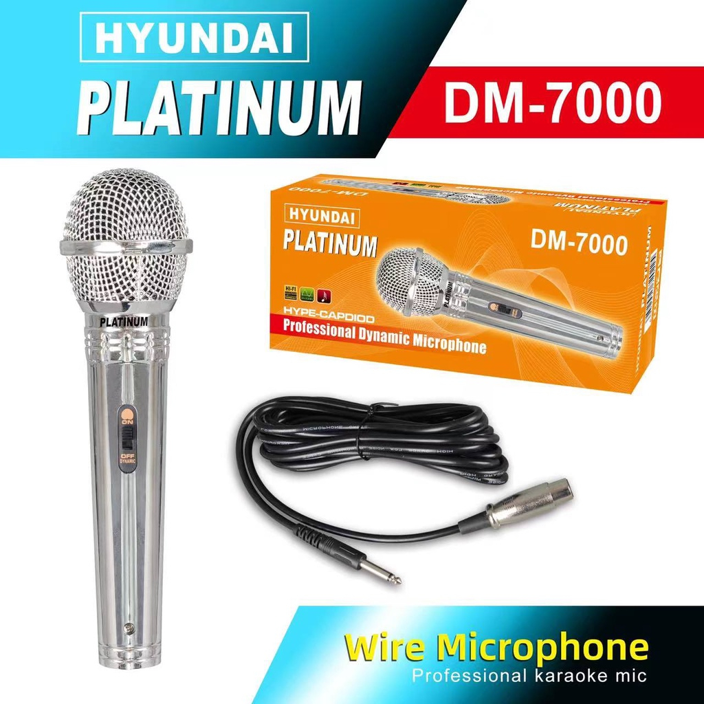 Hyundai Platinum DM-7000 Dynamic Microphone WIRE MICROPHONE | Shopee ...