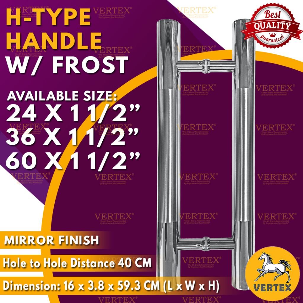 VERTEX H Type Handle With FROST design (Stainless Steel Chrome Glass ...