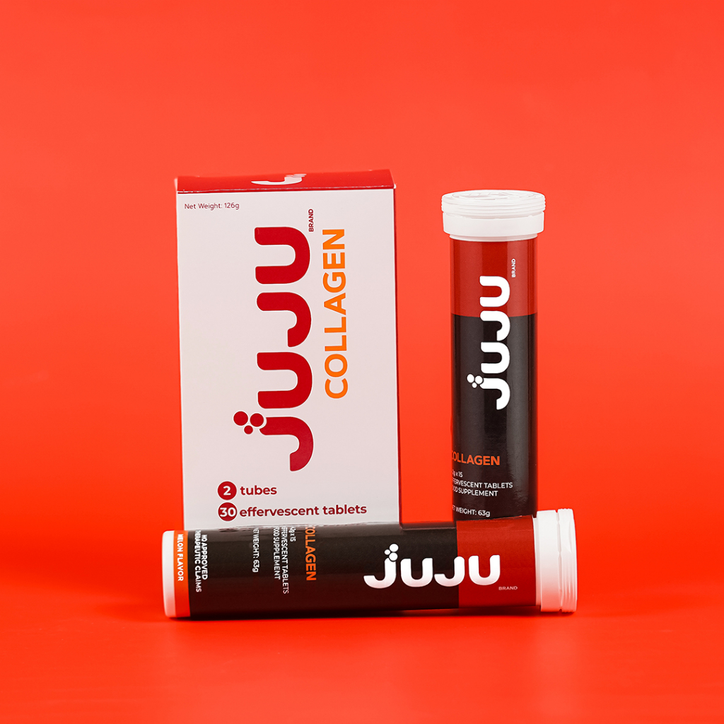 JUJU Collagen Melon Flavor - (30 Tablets) The Effervescent Secret for ...