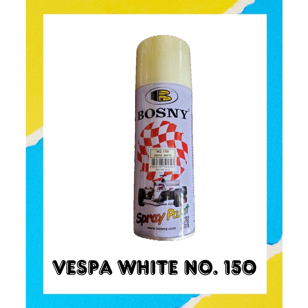 BOSNY SPRAY PAINT - WHITE / VESPA WHITE / ROYAL IVORY / BEIGE | Shopee ...