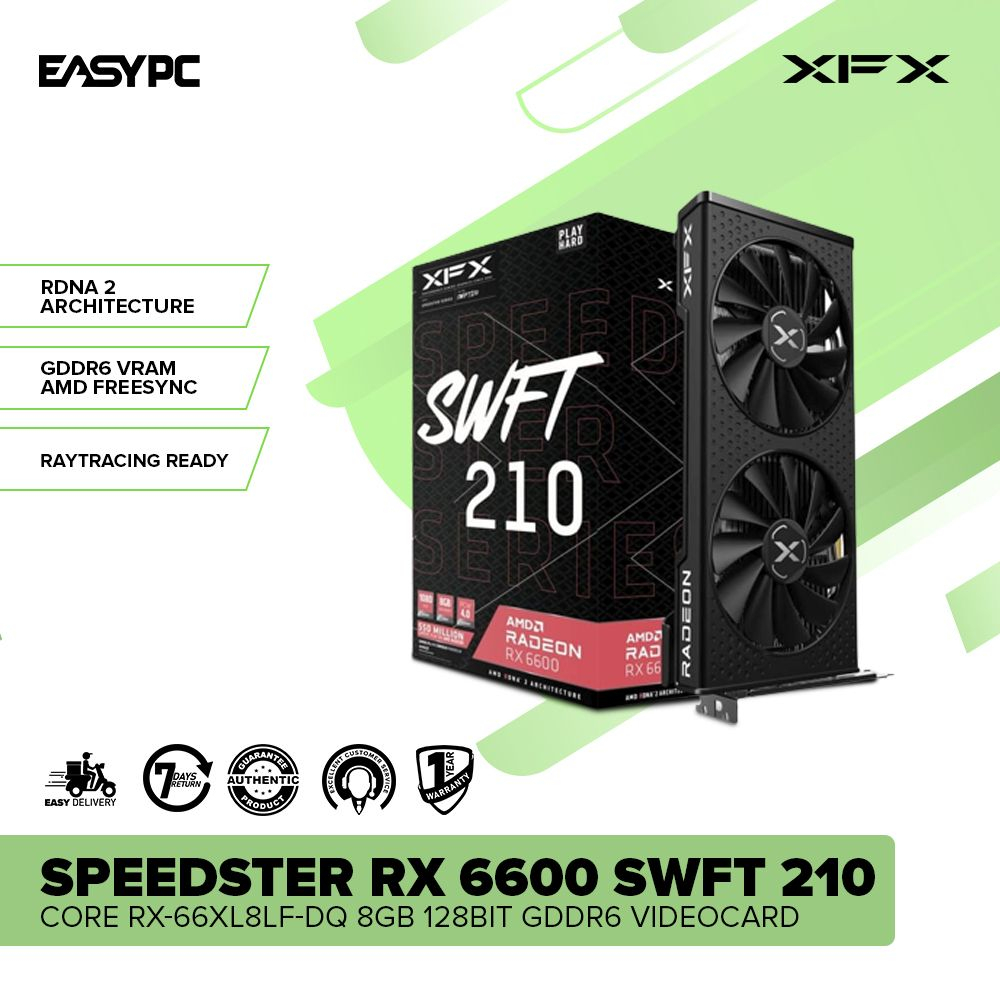 EasyPC| XFX SPEEDSTER RX 6600 SWFT 210 CORE RX-66XL8LF-DQ 8GB 128BIT ...