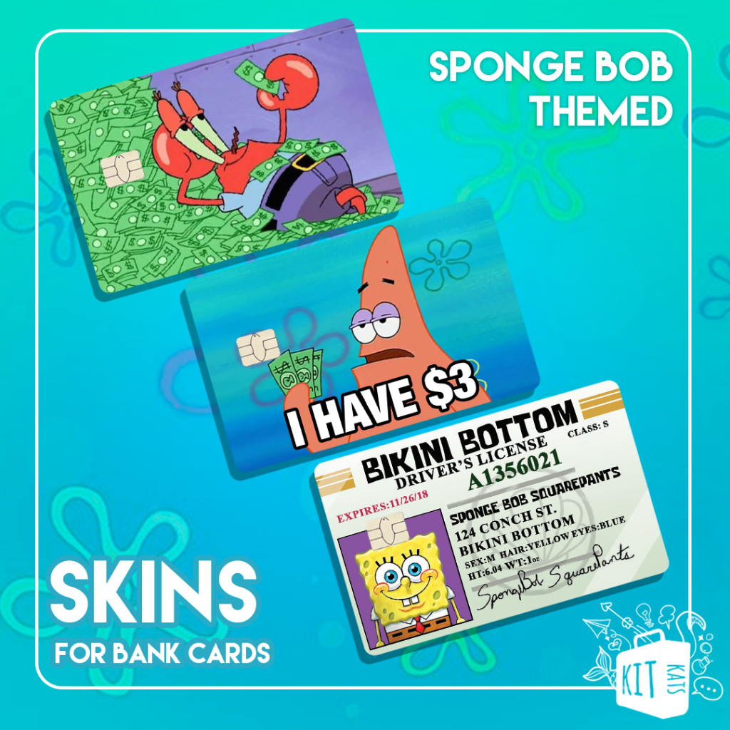 Bank card skins/stickers (Spongebob theme) Sold per 1 piece | Shopee ...