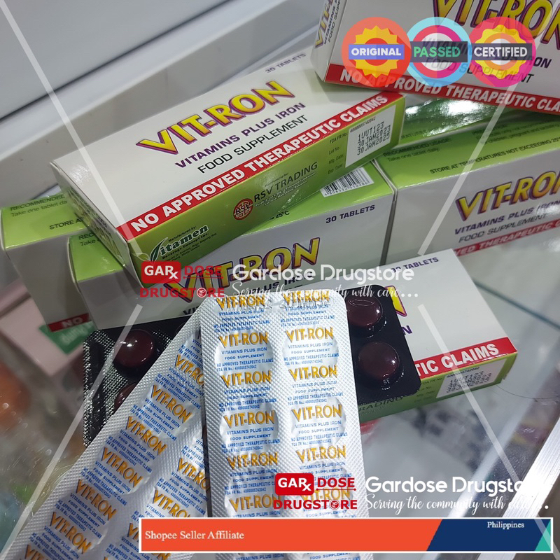 [𝗟𝗶𝗰𝗲𝗻𝘀𝗲𝗱 𝗗𝗿𝘂𝗴𝘀𝘁𝗼𝗿𝗲] Vitron Tab Vitamins plus Iron (Per Pad) [RSV ...