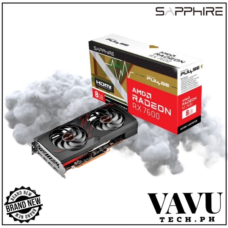 Sapphire Pulse RX 7600 Gaming OC 8GB GDDR6 Video Graphics Card | Shopee ...