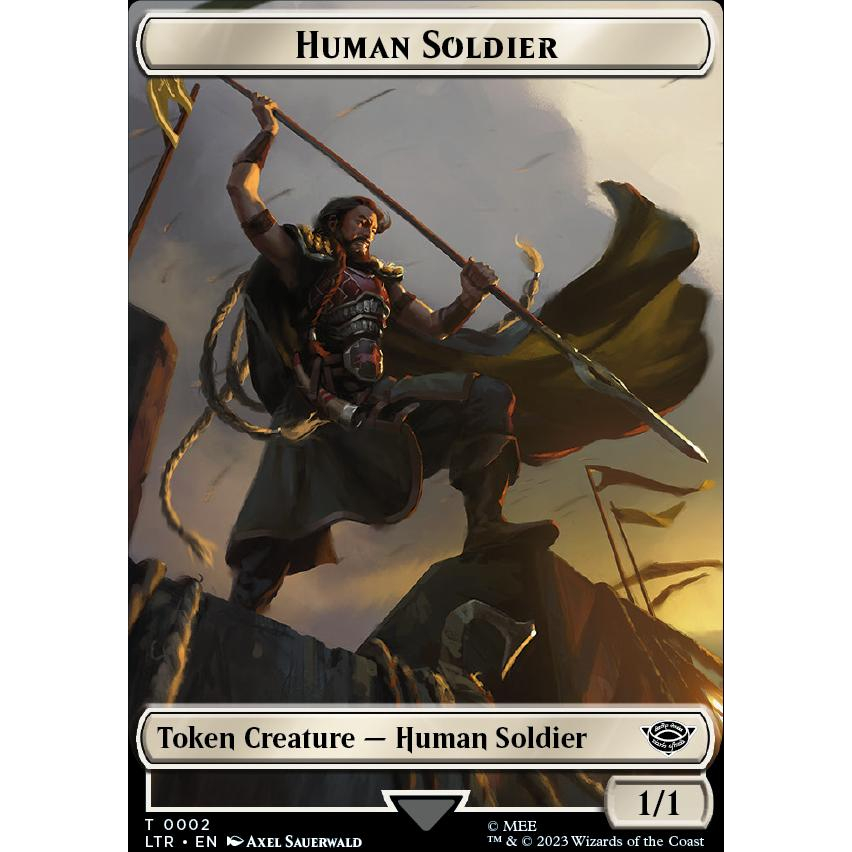 Human Soldier Token Common MTG LOTR Token Magic the Gathering Trading ...