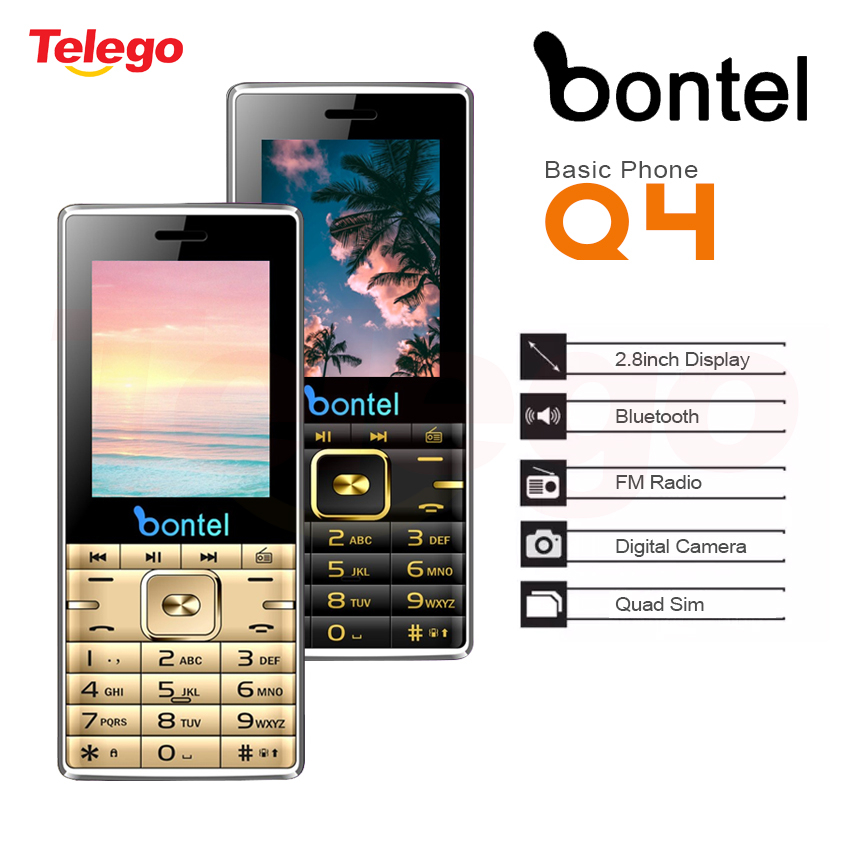 Telego Basic Mobile Phone 3000mAh Big Battery Quad Sim Keypad Phone Bontel Q4 | Shopee Philippines