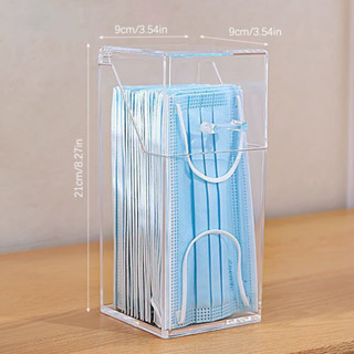 Clear Acrylic Face Mask Storage Box with Lid Mounted or Countertop Mask ...