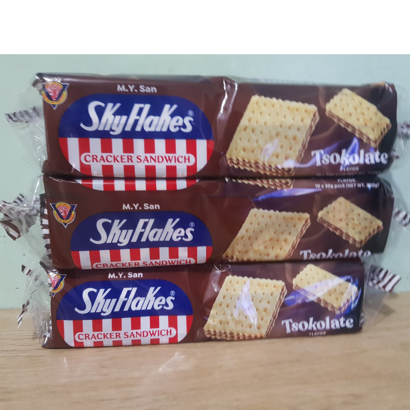 M.Y. San SKY FLAKES Cracker Sandwich - Chocolate Flavor (3 packs of 300 ...