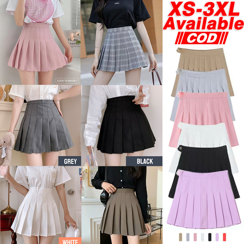 Korean Fashion Skirt women's all-match High Waist pleated skirt skirt A ...