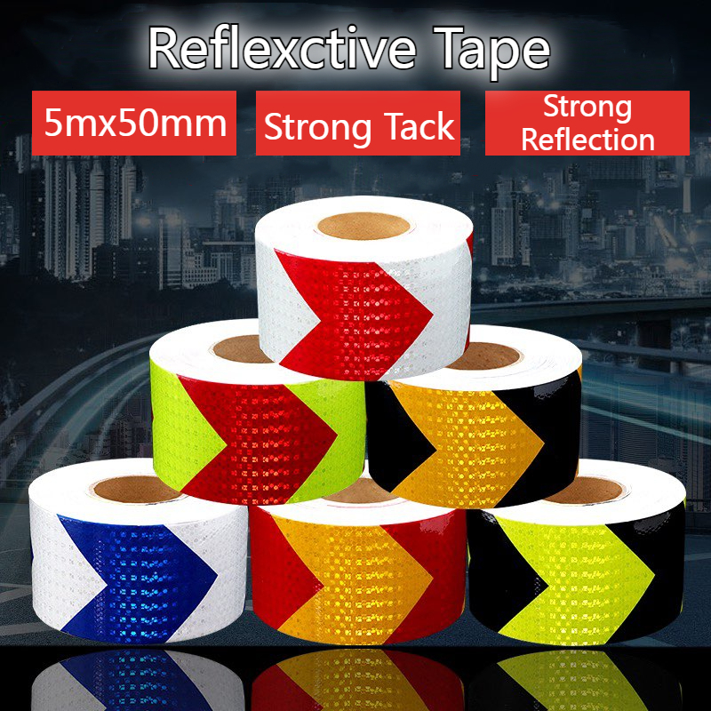 (5Mx50mm)Reflective Sticker Reflective Tape Arrow Marking Truck Lorry ...