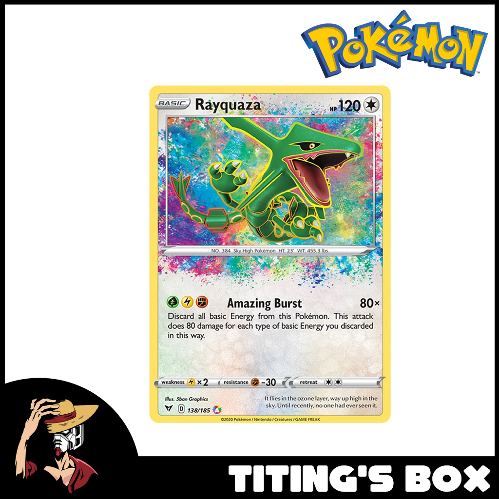 [EN] Pokemon TCG Rayquaza 138/185 Amazing Rare - Vivid Voltage | Shopee ...
