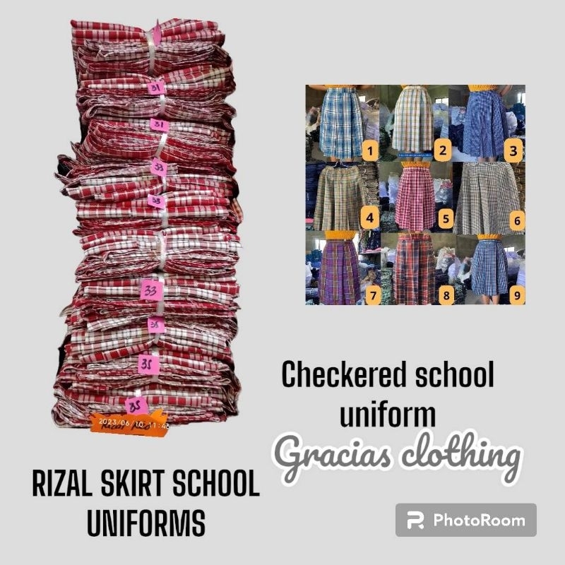 CHECKERED SKIRT RIZAL SCHOOL UNIFORM GOOD QUALITY KATRINA FABRIC SUPER ...