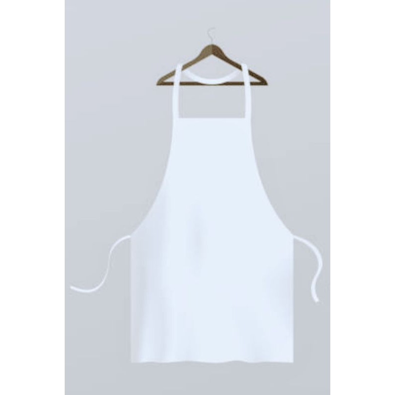 Bib Apron White with (SIDE POCKET)printable/washable 24" long | Shopee ...