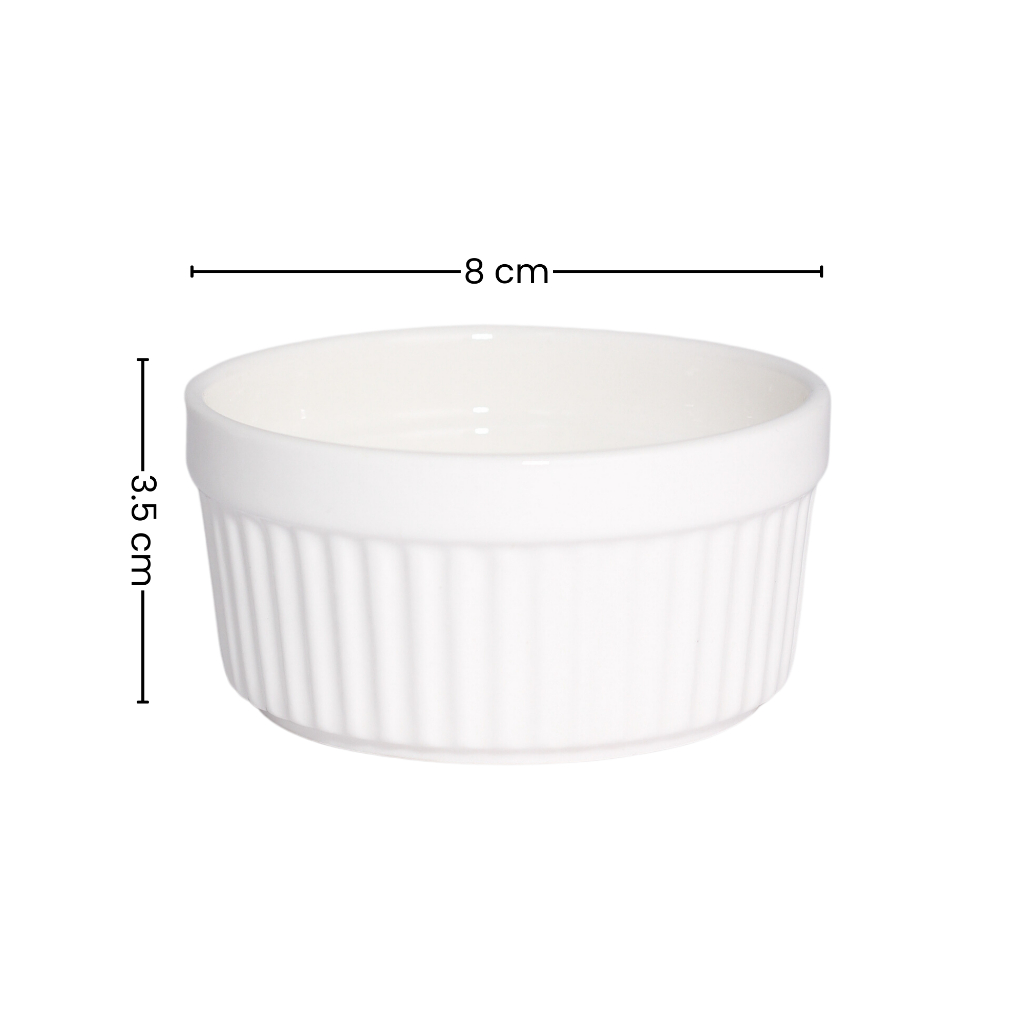 Edge Ramekins set of 6 for Oven Safe, Classic Style Ramekins for Baking Souffle Ramekin Bowls ...
