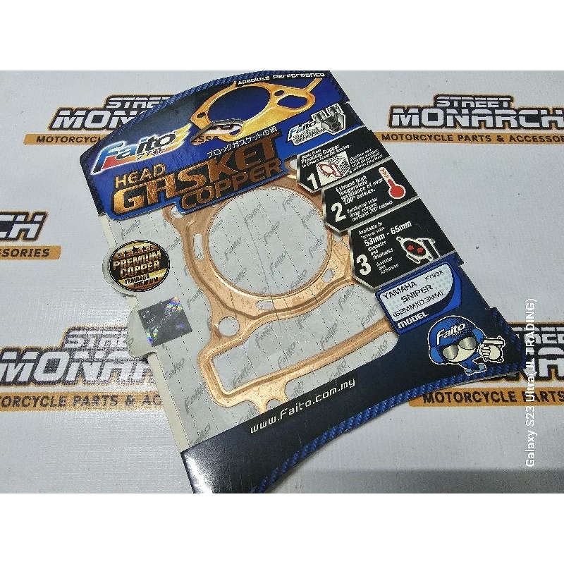 FAITO COPPER HEAD GASKET 62MM / 0.3MM FOR SNIPER 150/135 CLASSIC/MX 135 ...
