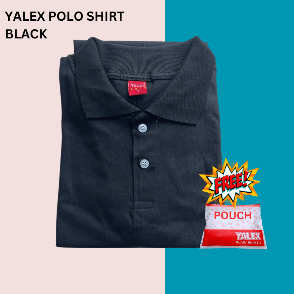 YALEX POLO SHIRT (COTTON) | BLACK, WHITE | COTTON | SET 1 | Shopee ...