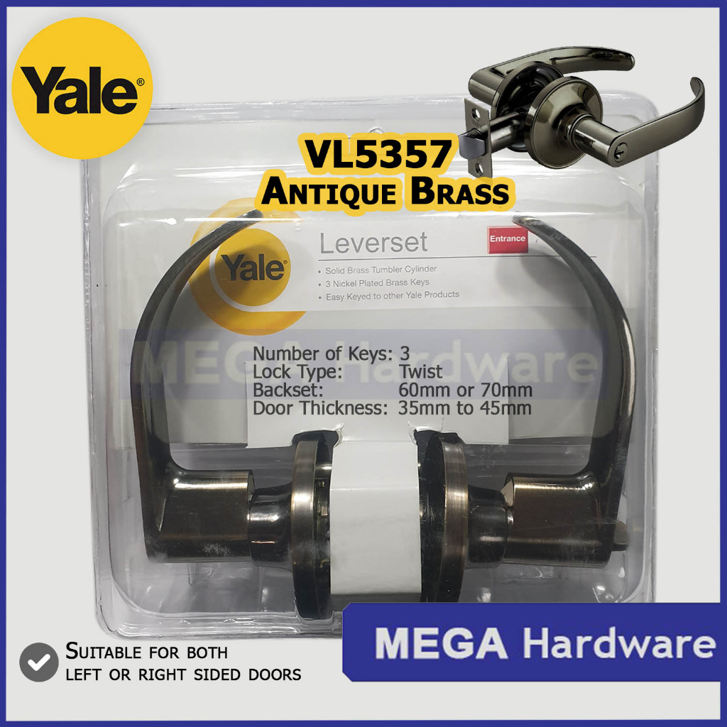 Yale Lever Type Tubular Lockset Door Knob VL5327 VL5347 VL5367 Antique ...