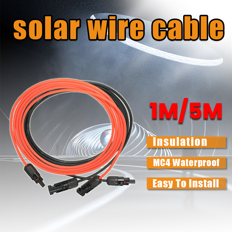 Solar Wire Cable 1M/5M 14AWG PV Extension Wire With MC4 Female And Male ...