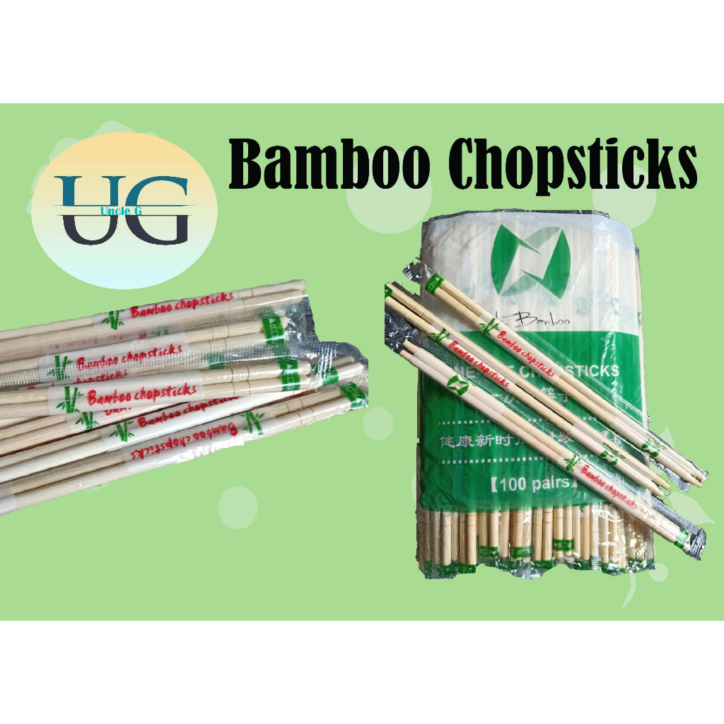 100pairs Bamboo Chopsticks (100pair) 4.5/5.0/TWIN/5.0With toothpick ...