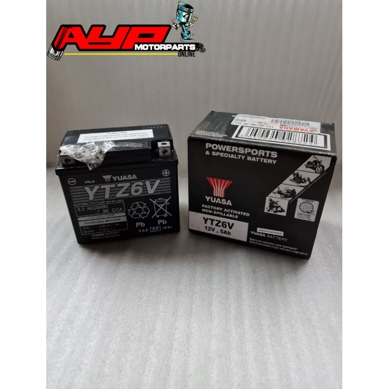 Genuine YUASA Battery YTZ6V - AEROX NMAX V2 (YTZ-H2100-MF-03) | Shopee ...