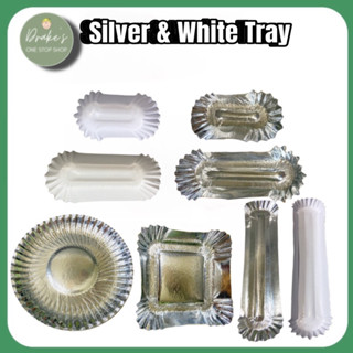Silver & white Tray | paper plate | footlong tray | kikiam tray ...