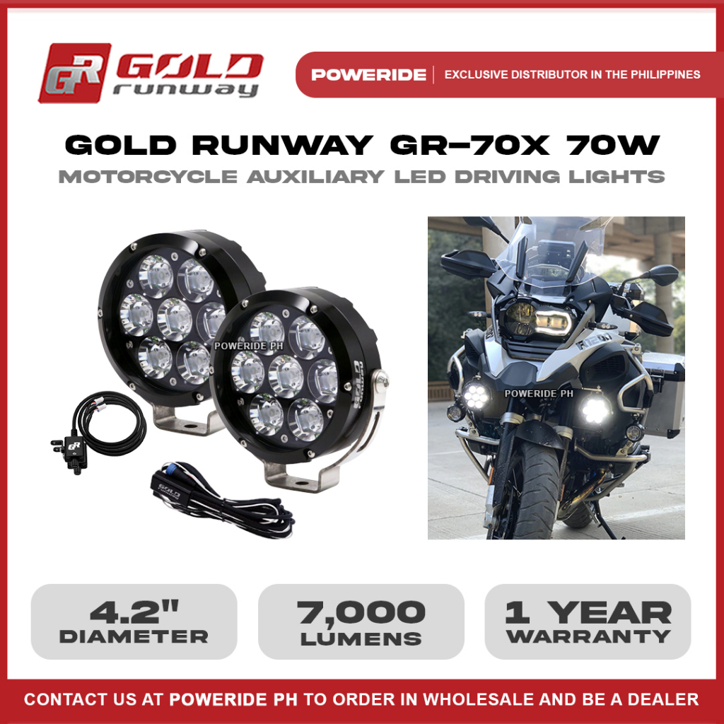 Gold Runway Motorcycle Auxiliary Driving Lights with Warranty | Shopee ...