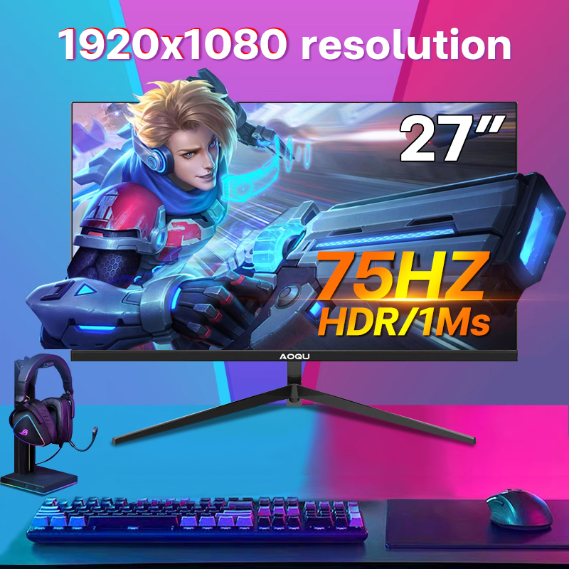 27 Inch HD Monitor PC Screen curved surface 75HZ Computer professional ...