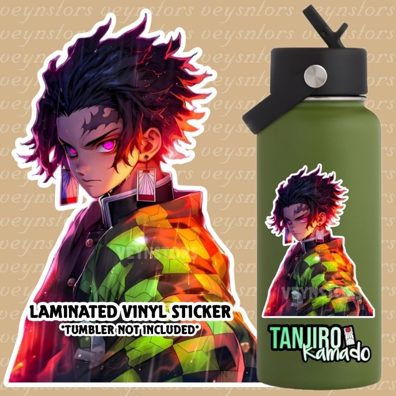 DEMON SLAYER TANJIRO KAMADO WATERPROOF VINYL STICKER FOR TUMBLER ...
