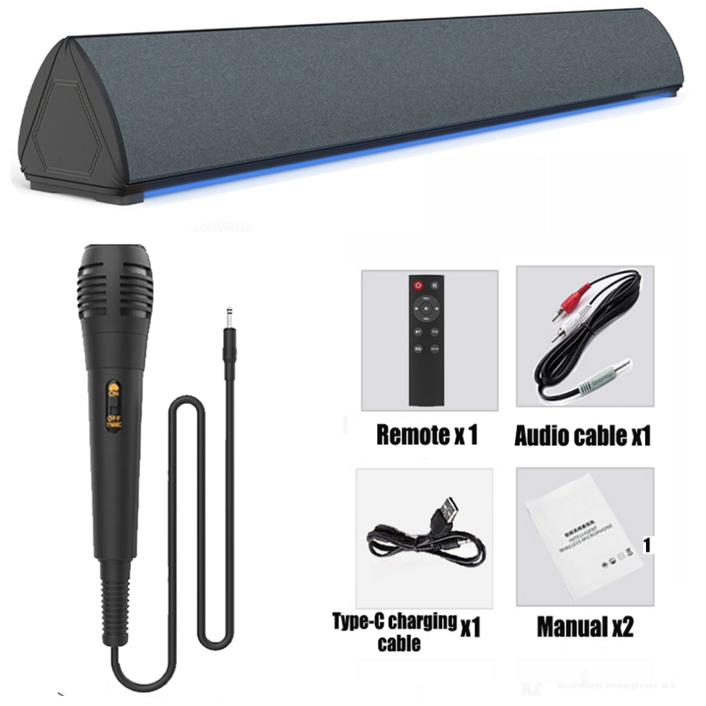 Home Theater Microphone Sound Bar KTV Wireless Karaoke EQ TV Speaker ...