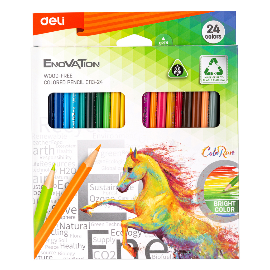 Deli C113-24 Colored Pencil 24 Colors | Shopee Philippines