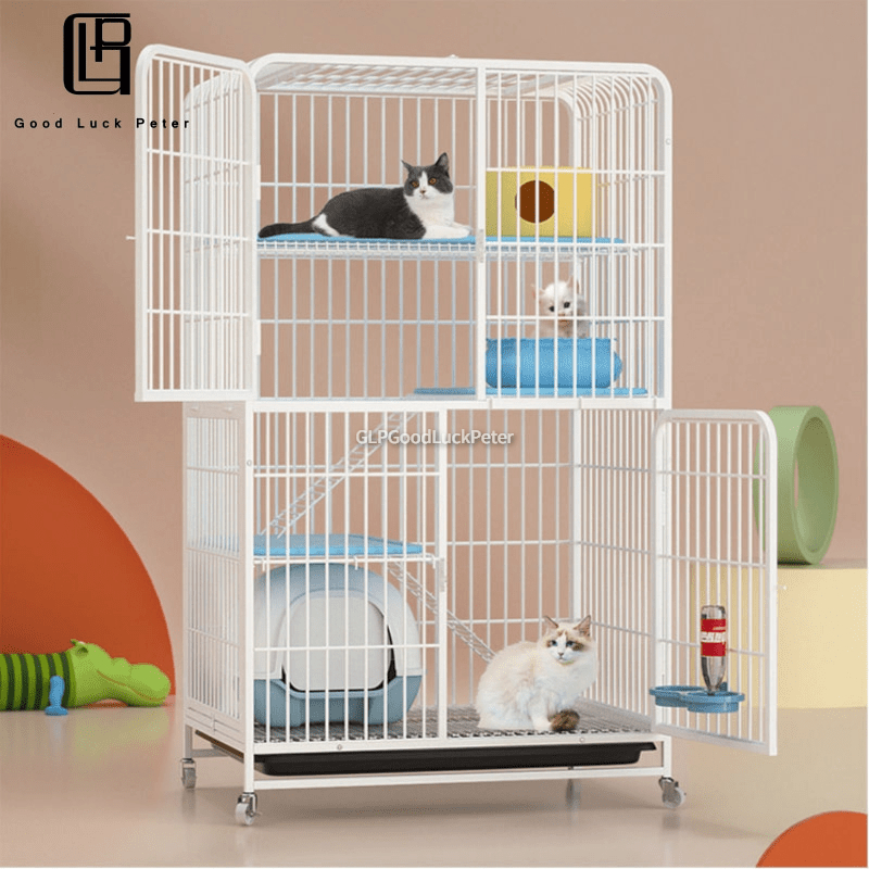 Multi-Level Cat House with Free Space - Perfect Pet Villa and Cage for ...