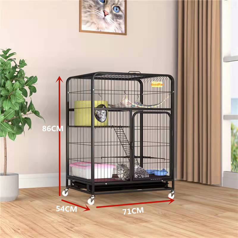 Multi-Level Cat House with Free Space - Perfect Pet Villa and Cage for ...