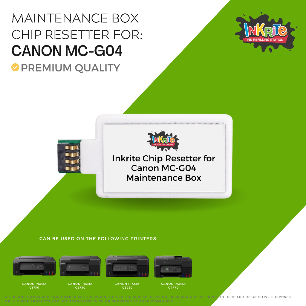 Inkrite Maintenance Box Chip Resetter for Canon MC-G04 | Shopee Philippines