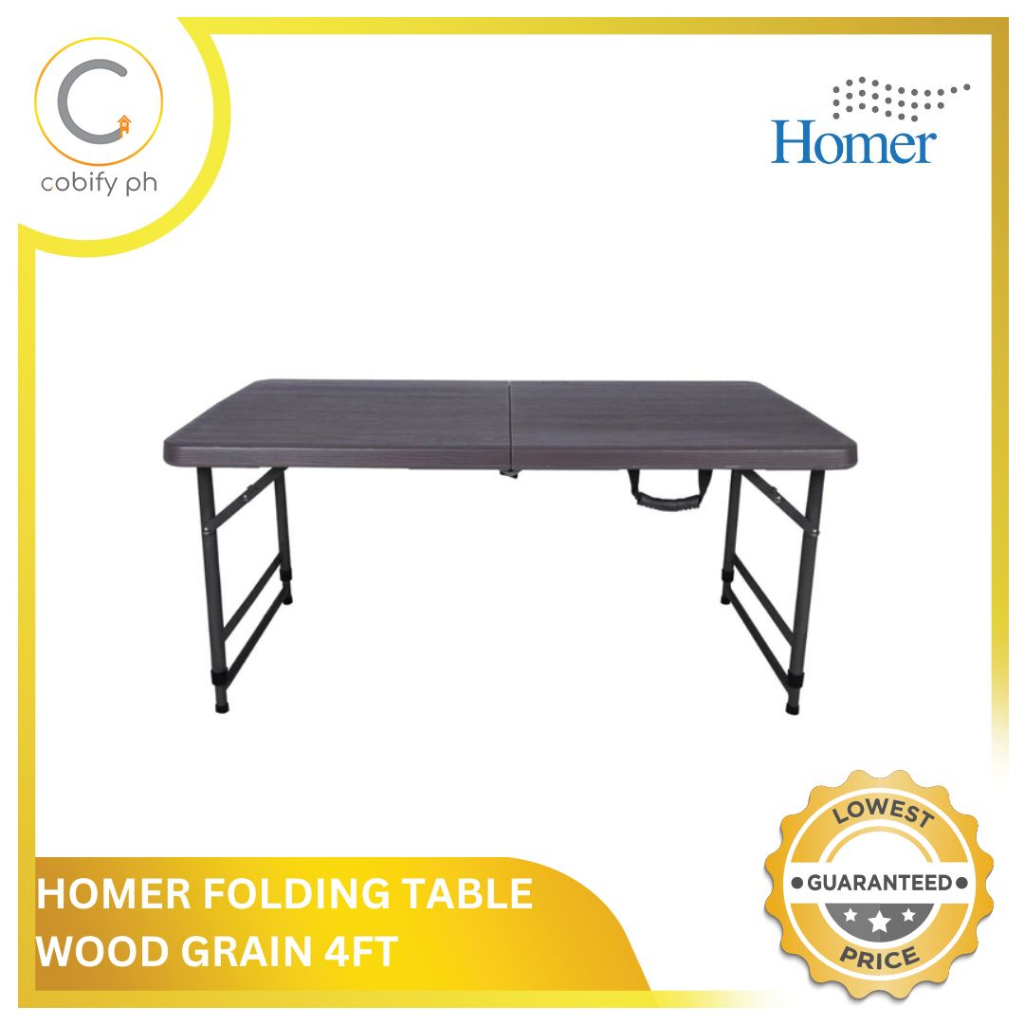 HOMER Folding Table Wood Grain 4ft for Outdorr and Indoor | Shopee ...